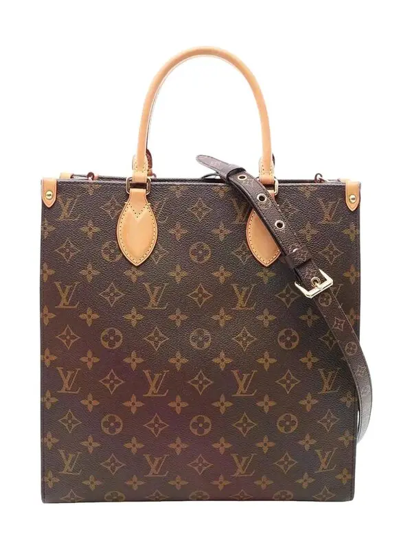 LOUIS VUITTON Monogram Sac Plat Pm Satchel - Brown