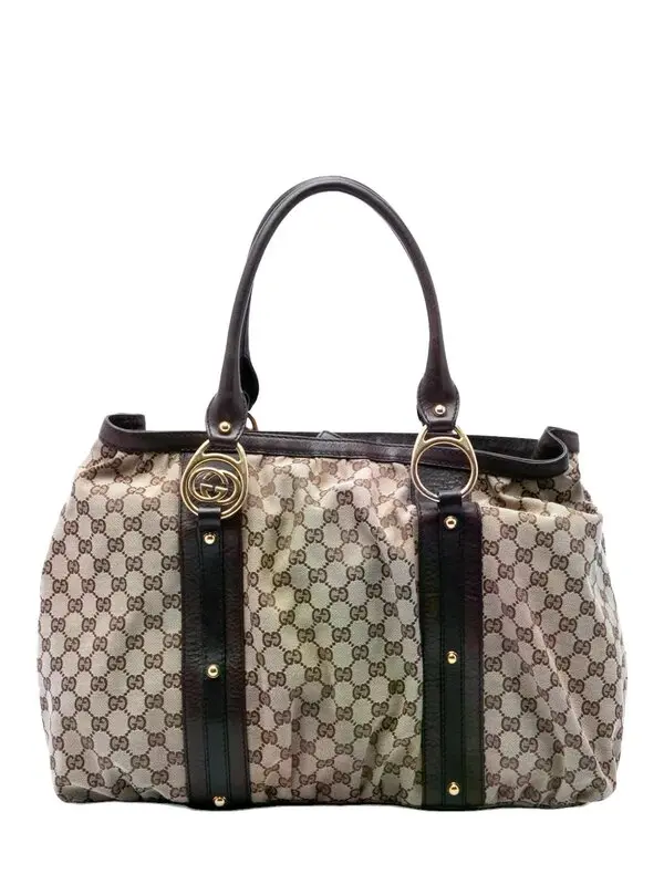 Gucci Gg Canvas Interlocking G Tote Bag - Neutrals