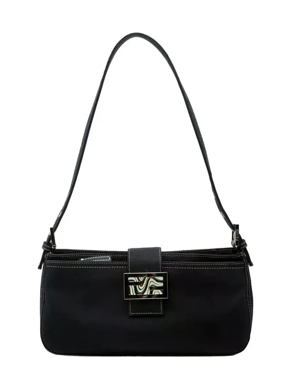 Fendi Ff Marble Canvas Shoulder Bag - Blue