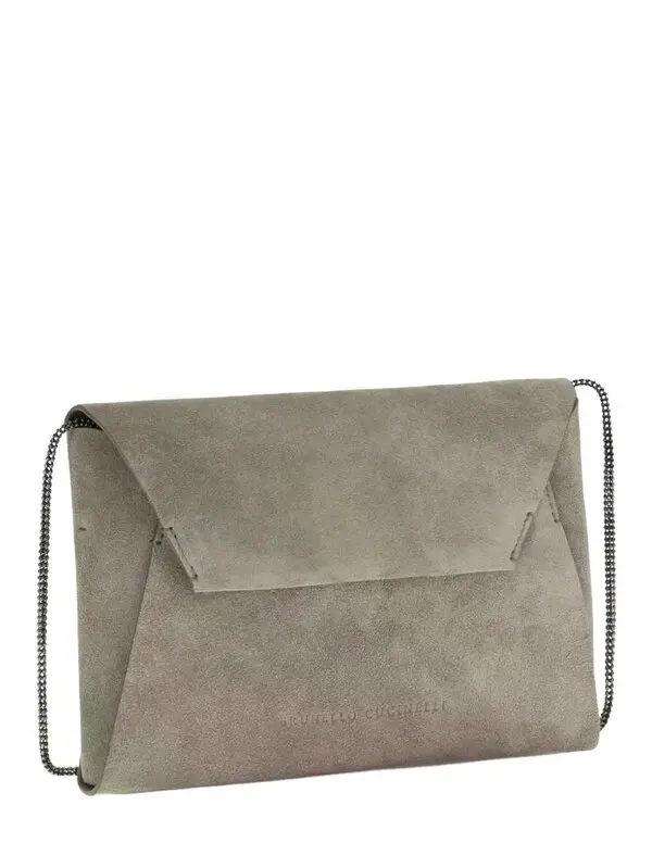 Brunello Cucinelli Suede Shoulder Bag - Grey
