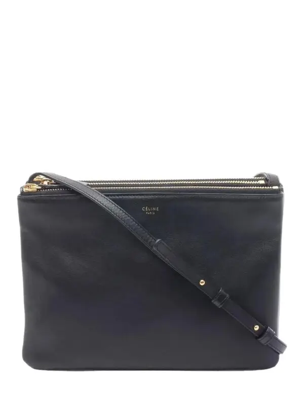 Celine Leather Trio Cross Body Bag - Black