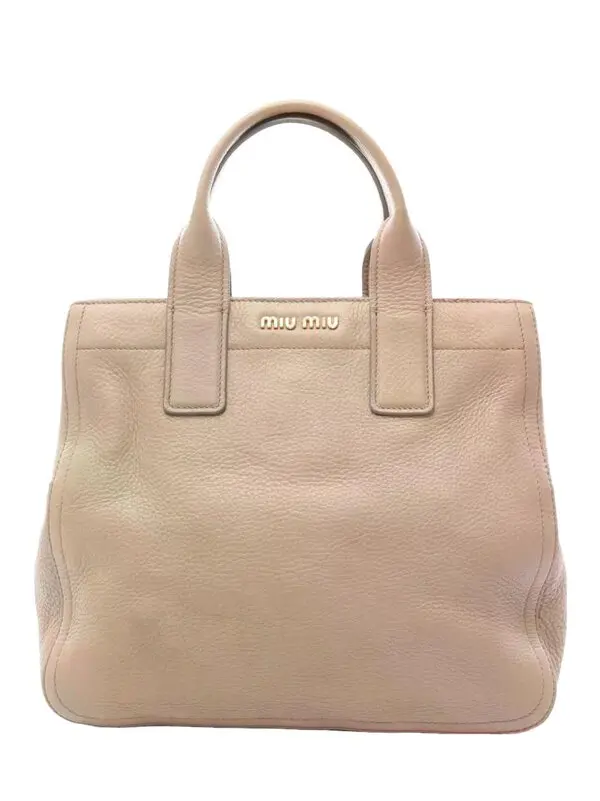 Miu Miu 2000s Vitello Caribu Tote Bag - Neutrals