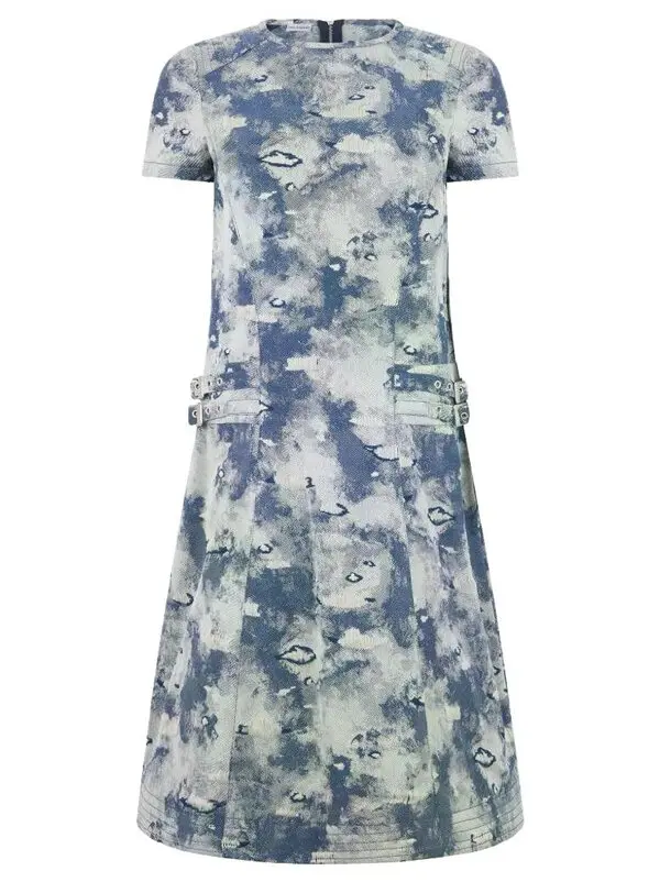 Moschino Cloud Print Midi Dress - Blue