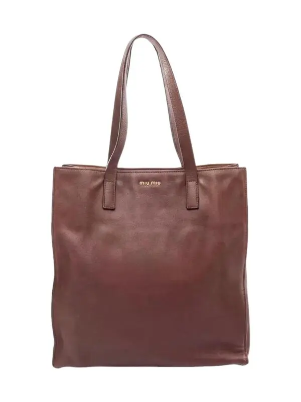 Miu Miu Leather Tote Bag - Brown