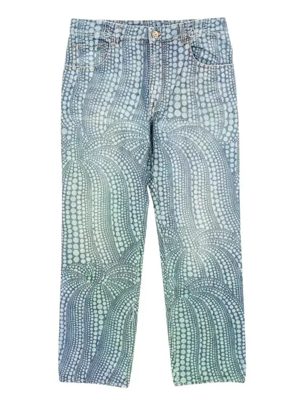 LOUIS VUITTON X Yayoi Kusama Allover Dots Denim Trousers - Blue