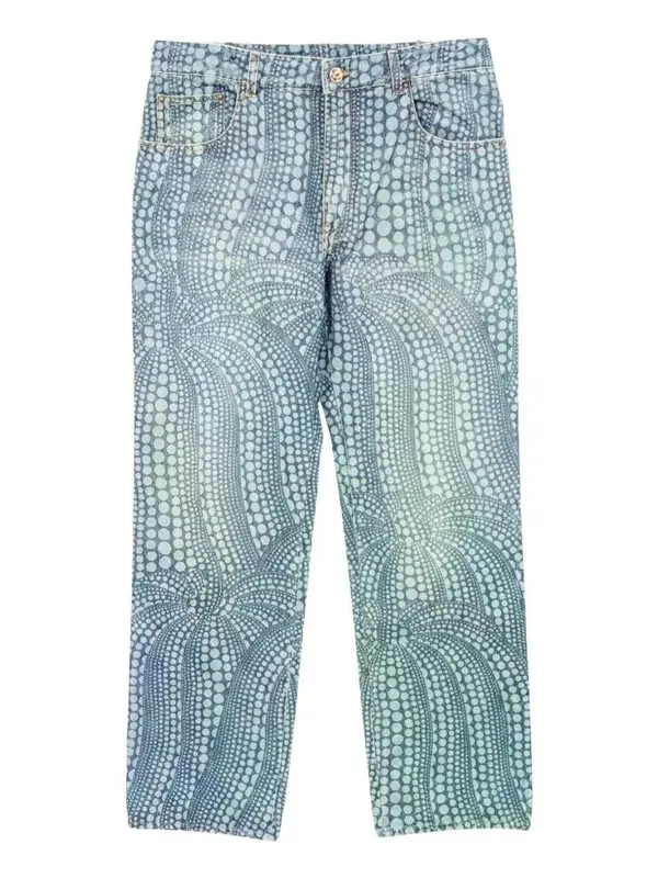 LOUIS VUITTON X Yayoi Kusama Allover Dots Denim Trousers - Blue