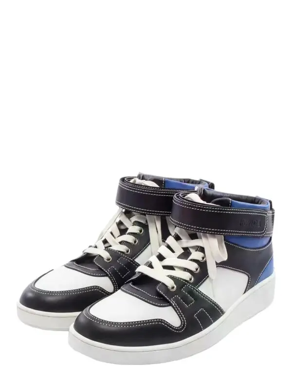 Hermès Leather High Top Sneakers - Black
