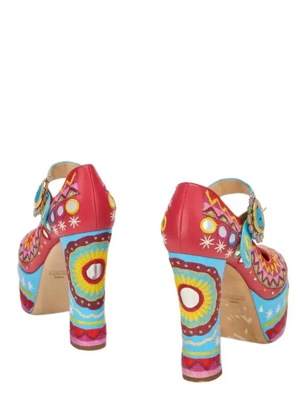 Moschino Embellished Platform Pumps - Red