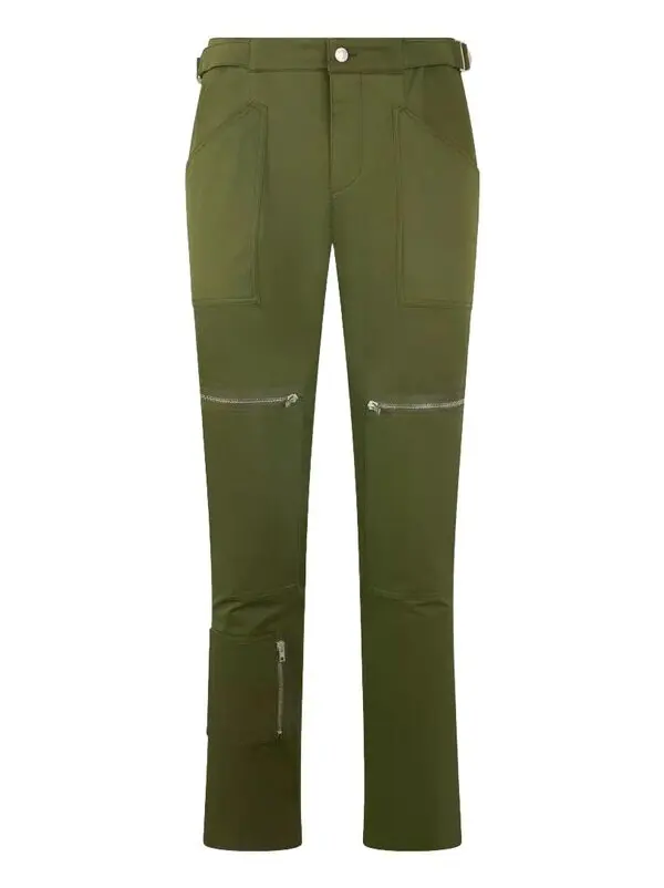 Moschino Zip-detail Straight-leg Trousers - Green