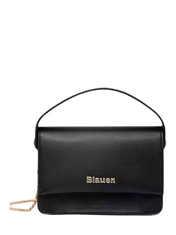 BLAUER. Logo Plaque Chain Strap Shoulder Bag - Black