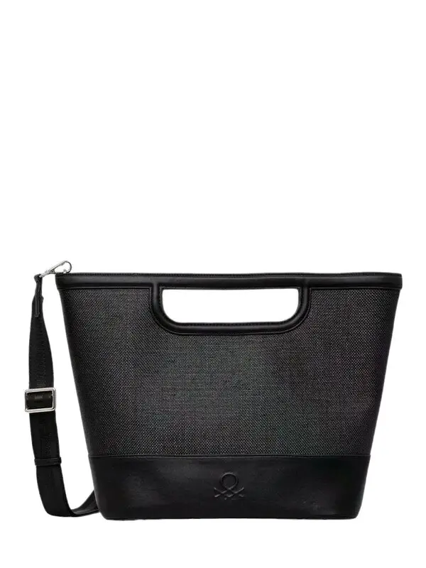BENETTON Cut-out Handle Tote Bag - Black