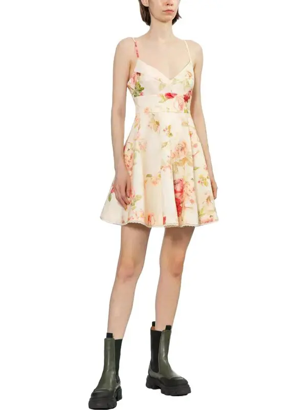 Zimmermann Floral-print Flared Dress - Neutrals