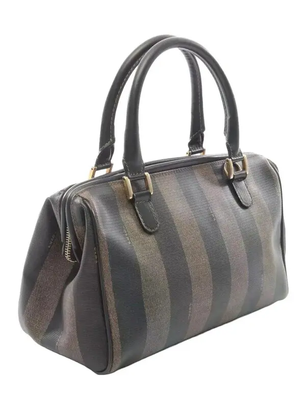 Fendi 2000s Vertical Stripe Tote Bag - Black