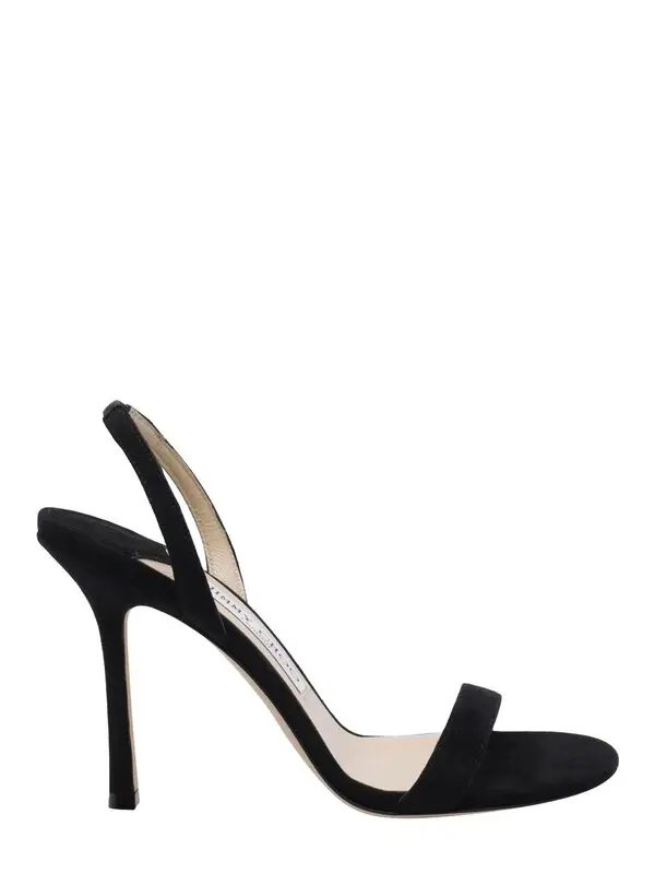 JIMMY CHOO Suede Slingback Sandals With Stiletto Heel - Black