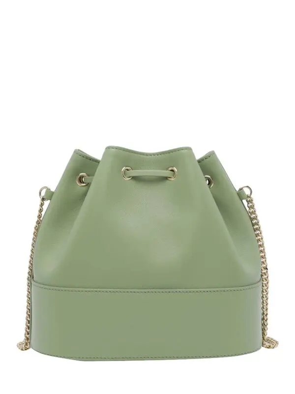 Valentino Garavani Vlogo Signature Mini Bucket Bag In Calf Leather - Green