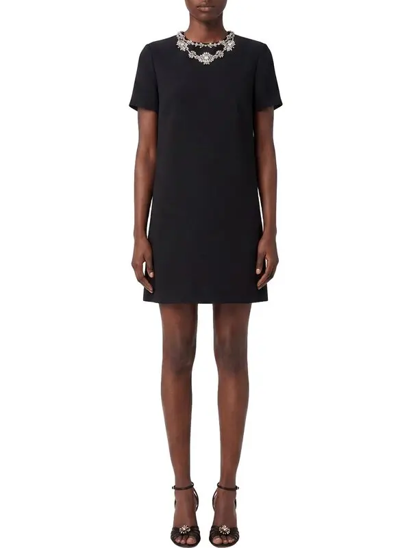 Valentino Garavani Wool And Silk Crêpe Mini Dress - Black