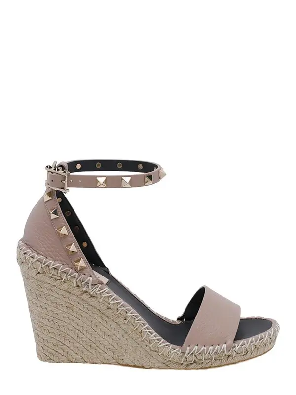 Valentino Garavani Studded Wedge Espadrilles - Beige