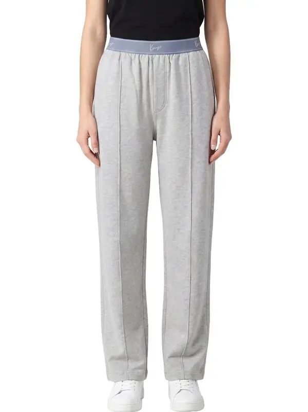 Kenzo High-waisted Cotton Jersey Jogging Trousers - Grey