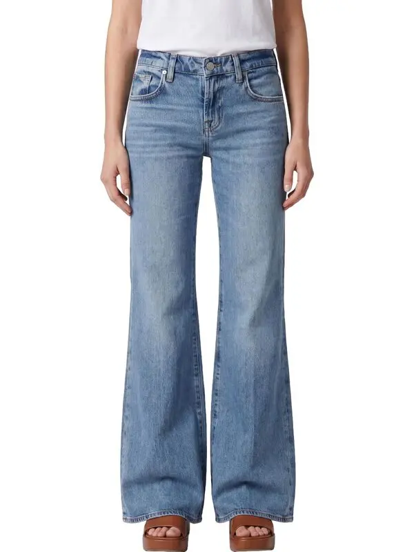 7 For All Mankind High-waisted Cotton-stretch Flare Jeans - Denim