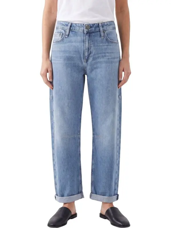 Rag & Bone Stevie Mid-rise Straight Jeans With Cuffed Hem - Blue