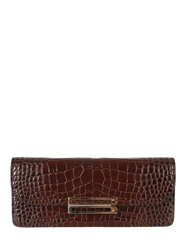 Victoria Beckham Dorian Croc-effect Calfskin Shoulder Bag - Brown