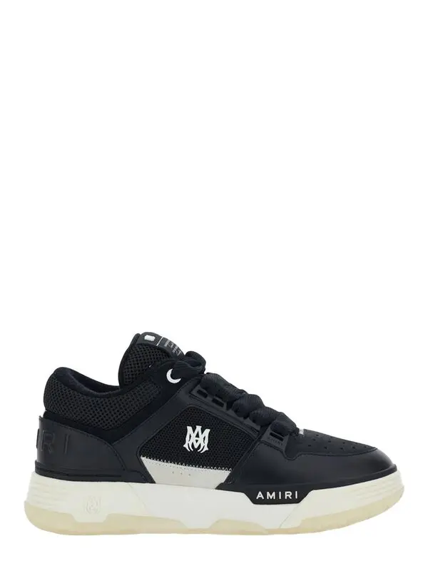 Amiri Ma-1 Leather And Mesh Monogram Sneakers - Black