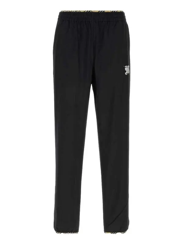 Burberry Technical Jersey Jogging Trousers With Equestrian Knight Logo - Black