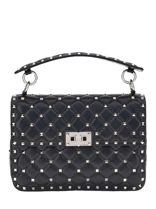 Valentino Garavani Rockstud Spike Mini Handbag In Quilted Nappa With Studs - Black
