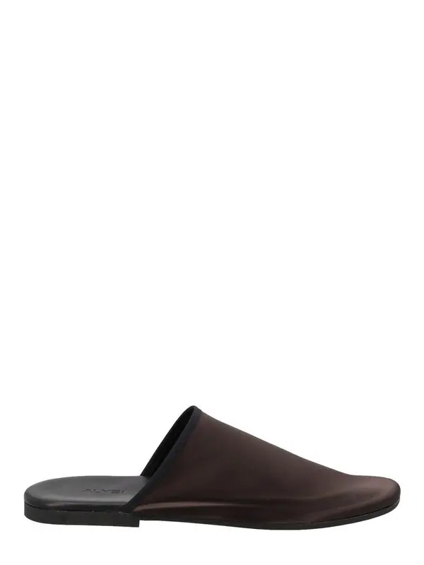 ALYSI Polyamide Mules With Low Heel And Round Toe - Brown