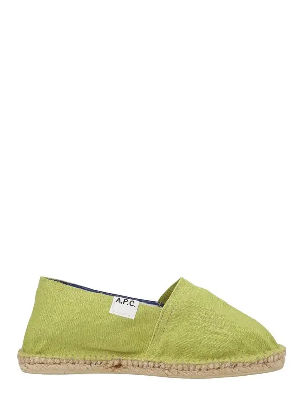 A.p.c. Cotton Espadrilles With Round Toe And Low Heel - Green