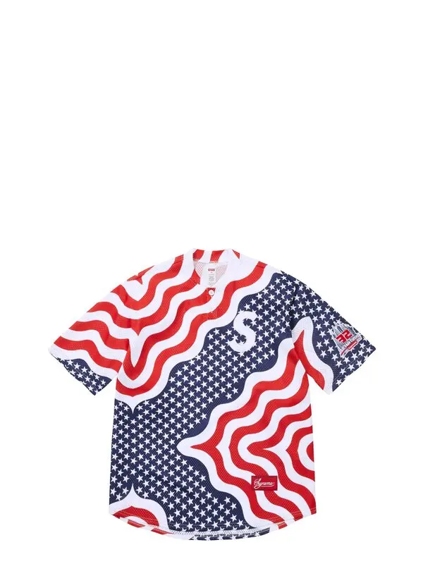 Supreme Shop Logo Henley 'flag New York - Red