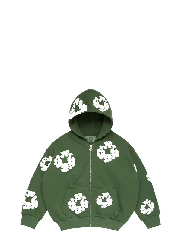 DENIM TEARS Cotton Wreath Zip Hoodie - Green