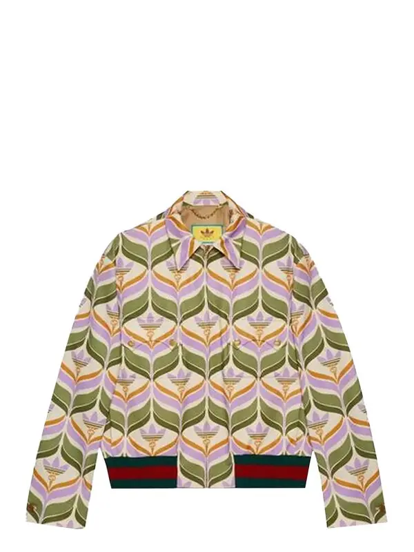 Adidas X Gucci Trefoil Print Jacket - Green