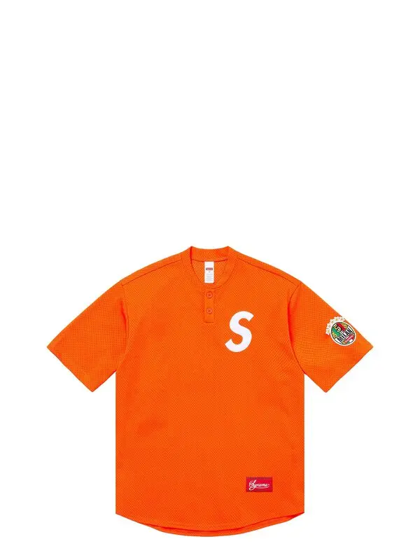 Supreme S Logo Henley - Orange