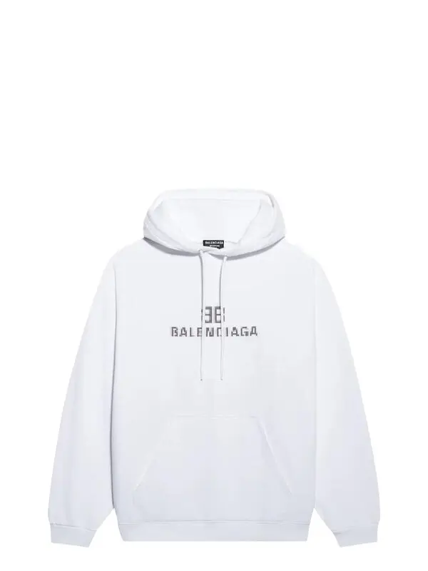 Balenciaga Pixel Logo Hoodie - White