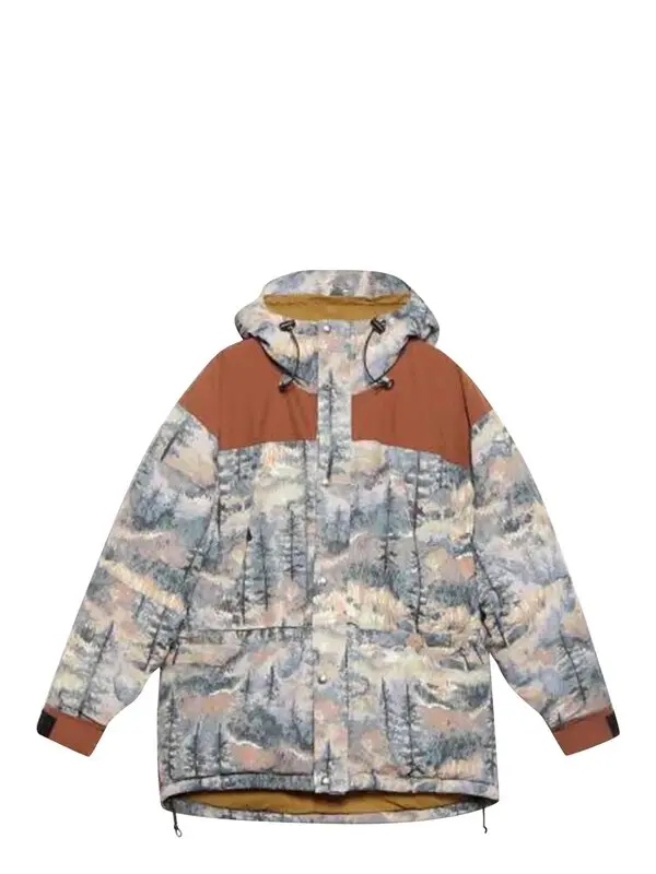 Gucci X The North Face Padded Forest Print Jacket - Brown