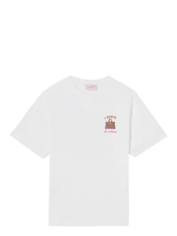 MC2 SAINT BARTH Emilie T-shirt With Embroidered Detail - White