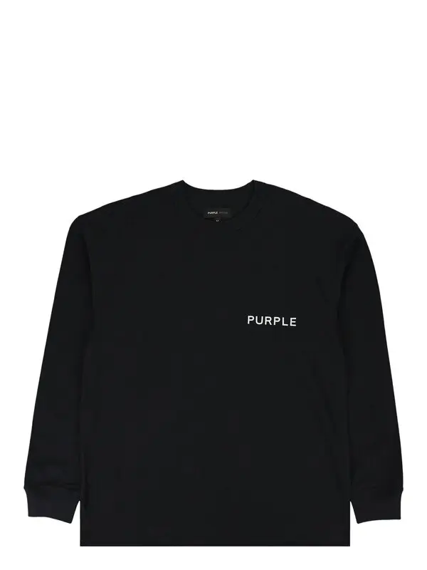 PURPLE BRAND Textured Jersey Long-sleeve Tee - Black