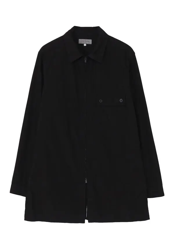 Yohji Yamamoto Chain Stitch Zip Opened Shirt - Black