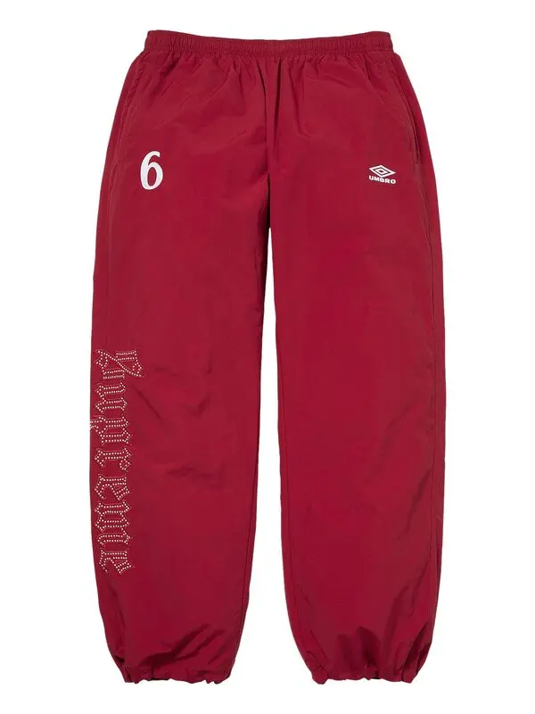 Supreme X Umbro Rhinestone Track Pant - Red