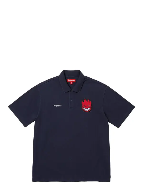 Supreme X Spitfire Embroidered Logo Polo - Blue