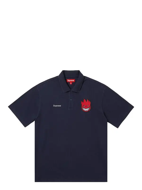 Supreme X Spitfire Embroidered Logo Polo - Blue