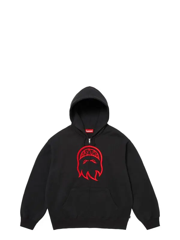 Supreme X Spitfire Zip Up Hooded Sweatshirt - Black