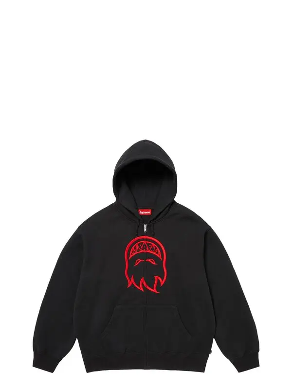 Supreme X Spitfire Zip Up Hooded Sweatshirt - Black