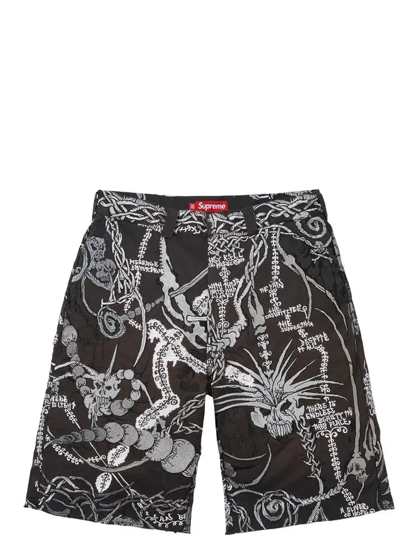 Supreme Wombat Embroidered Work Short - Black