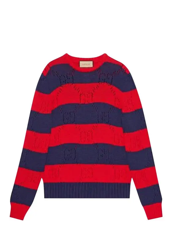 Gucci Striped Knit Sweater - Red