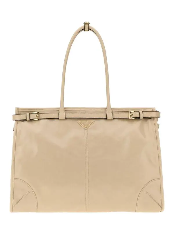 Prada Beige Leather Shoulder Bag - Cream