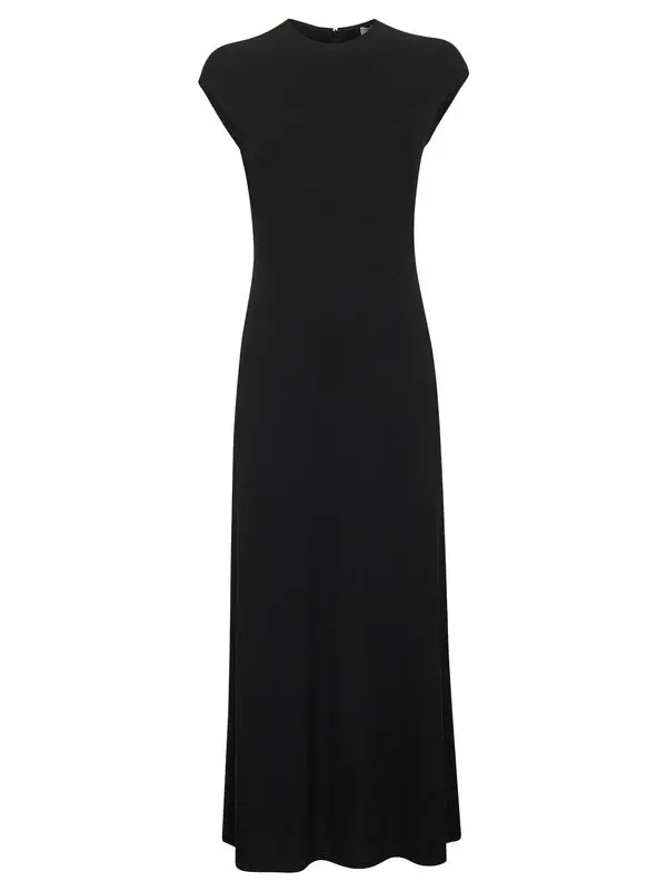 TOTEME Black Fluid Stretch Jersey Long Dress - Multicolor