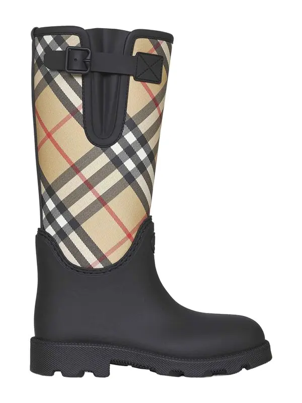 Burberry Rubber Marsh Stamp High Rain Boots - Multicolor
