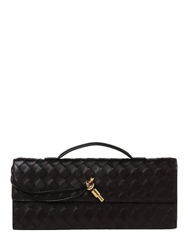Bottega Veneta Woven Leather Clutch - Brown